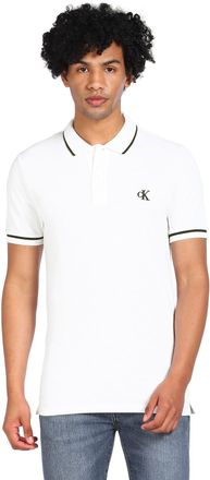 Calvin Klein Herren Poloshirt Kurzarm Kurzarm, Wei&szlig; (Bright White), L