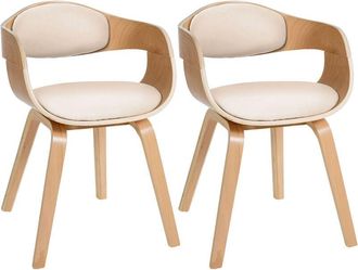 Clp Ensemble de 2 chaises Kingston en fausse peau de la nature / crème