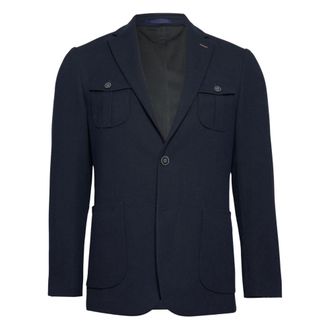 R2 Amsterdam Ribcord Jersey Jacke - - Jackets - Herren - Blau - M