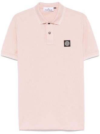 Stone Island polo à patch Compass - Rose