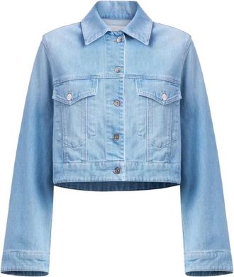 Dondup Femme, Blouses et Chemises, Bleu, Taille: 34 FR Giubbino Regular en Denim Stretch