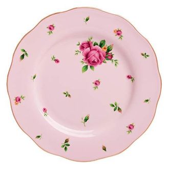 Royal Albert NCRPNK25811 Assiette &agrave; dessert vintage moderne en porcelaine anglaise Rose 20 cm