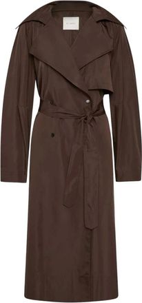 St.Agni Femme, Manteaux, Brun, Taille: 40 FR Trench Relax Ample en Taffetas Papier