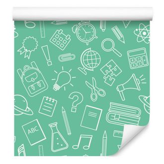 OEM Carta Da Parati Materiale Scolastico Mare E Menta, Sfondo Marino 50x1000 Cm