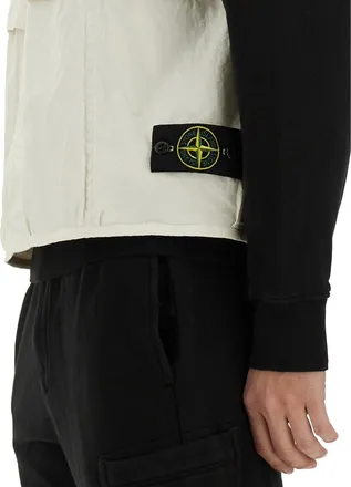 Stone Island Logo Cotton-Blend Vest - Ivory