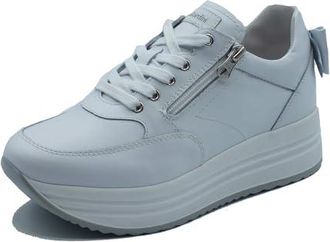 Nero Giardini E615210D Skipper Blanc Baskets pour Femme en Cuir avec Compens&eacute;e, Blanc, 37 EU
