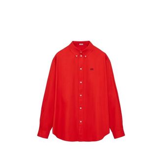 Loewe Chemise en serg&eacute; de coton bross&eacute; mi-&eacute;pais