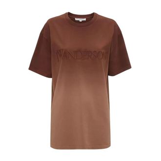 J.W.Anderson Logo-Stickerei Gradient T-Shirt - - Tops - Damen - Braun - S