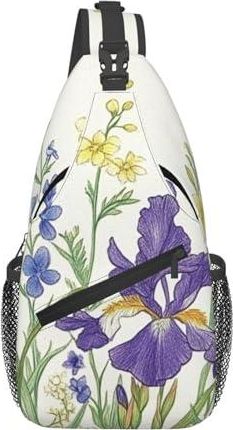 Generic Sac &agrave; bandouli&egrave;re orchid&eacute;es et fleurs sauvages - Sac &agrave; dos de voyage pour homme - Sac &agrave; dos de randonn&eacute;e
