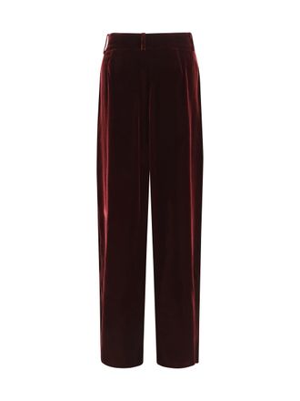 Giorgio Armani Double Pleat Viscose Velvet Trousers - Purple