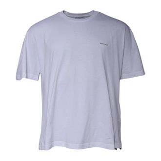 Balenciaga Logo Baumwoll-T-Shirt mit Rundhalsausschnitt - - Tops - Herren - Wei&szlig; - XS