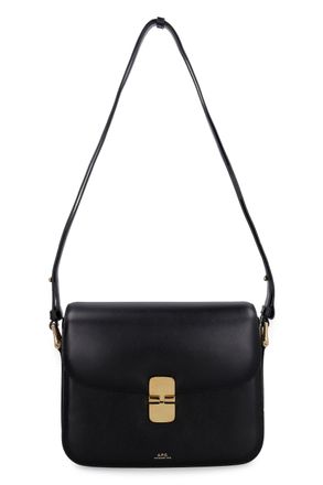 A.P.C. Womens Grace Leather Crossbody Bag Black Shoulder