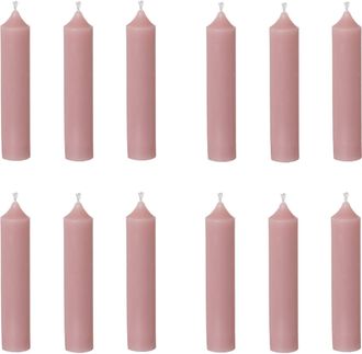 Ib Laursen 12x Stabkerzen in Rosa Malva 11 cm - Kerzen aus Paraffin - Leuchterkerzen Spitzkerzen für Kerzenstände Wachskerzen