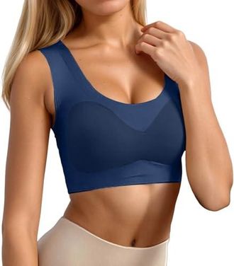 Generic Soutien-gorge 2026 pour femme avec fermeture sur le devant en dentelle florale - Soutien confortable &agrave; armatures - T-shirt sans fil - Doux - Sans fil 