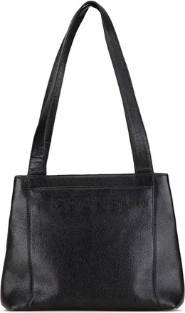 Chanel Hobo Bags - Embroidered Caviar Logo Shoulder Bag - Gr. unisize - in Schwarz - für Damen