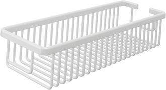 DOITOOL Aluminium Wandregal Ohne Bohren Badezimmer Wandhalterung Aufbewahrungskorb 40cm Wei&szlig; Wandmontiertes Lagerregal F&uuml;r K&uuml;che Und Bad