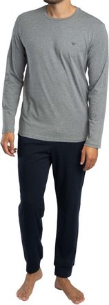 Emporio Armani Herren-Pyjama mit B&uuml;ndchen, Blau, Gr&ouml;&szlig;e XL, blau, XL