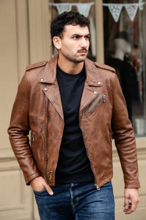 Daytona Blouson Golberg lamb paolo dark cognac