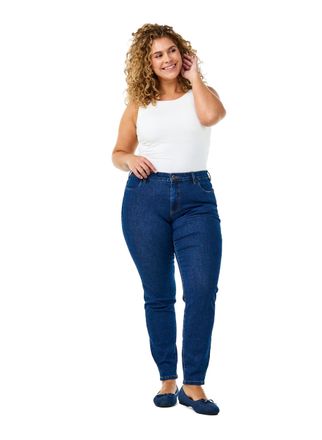 Zizzi Damen große Größen Emily Jeans Slim Fit Reguläre Taille Größe Gr 50/82 cm Dark Blue