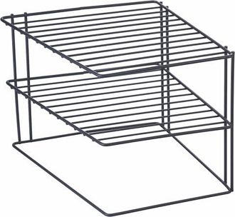 Galileo Casa Briconess.com Eckregal f&uuml;r Badezimmer, 2 Etagen, aus schwarzem Stahl