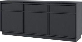 Selsey Selsey EVO - Buffet 3 portes avec 3 tiroirs - 154 cm - graphite noir