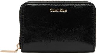 Calvin Klein Geldb&ouml;rse Foil Glossy Square Zip Around LV04F1201G Schwarz