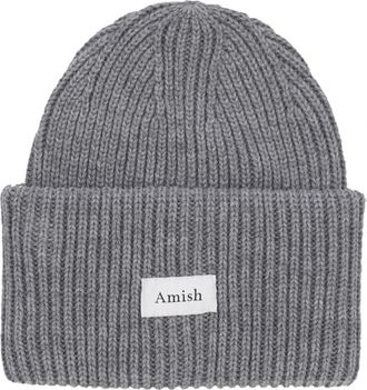 Amish Wollmischung Beanie M&uuml;tze Grau - - Accessories - Herren - Grau - ONE SIZE