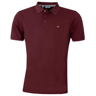 Calvin Klein Herren Campus 3 Knopf Kragen Polo Hemd - Burgundy - XXXXXL