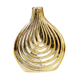 NUOBESTY Moderner Keramik Blumen Vase Nordic Stil Abstrakte Streifen Tischdeko Wohnzimmer Blumendeko Stabil Mittelgro&szlig;