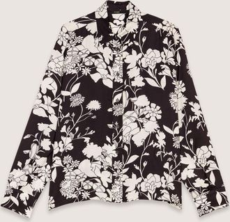 Maje Hemd Mit Blumenmuster - Imprime Floral Ecru Noir - Gr&ouml;&szlig;e 34 - Maje