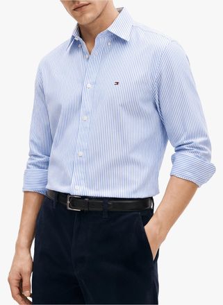 Tommy Hilfiger Chemise droite ray&eacute;e en coton m&eacute;lang&eacute;