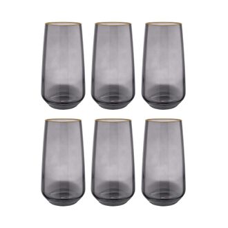 Butlers 6er Set Trinkgl&auml;ser mit Goldrand 590ml elegante Vintage Gl&auml;ser - TOUCH OF GOLD - Wassergl&auml;ser Set, Cocktailgl&auml;ser Set | Trinkgeschirr Wasser, Tee, Lim