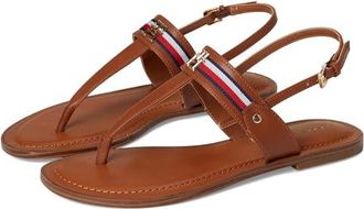 Tommy Hilfiger Sandales plates Gabry pour femme, marron, 38 EU