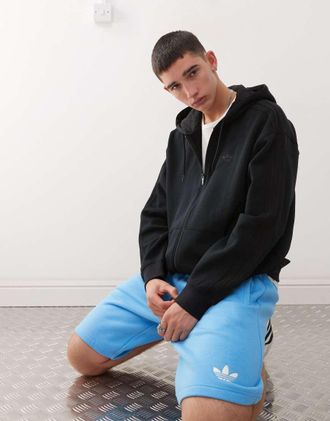 adidas Originals Sweat &agrave; capuche oversize &agrave; fermeture &eacute;clair - Noir