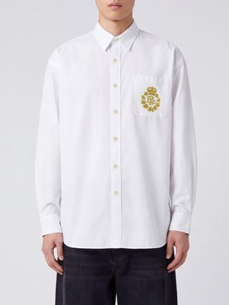 ERL Chemise en coton &agrave; manches longues avec poche et logo brod&eacute;