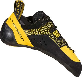 La Sportiva M Katana Laces Schwarz - Leistungsf&auml;higer technischer Herren Kletterschuh, Gr&ouml;&szlig;e EU 42 - Farbe Yellow - Blac