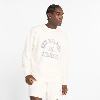 New Balance Homme Graphic Crew en Blanc, Coton Fleece, Taille L