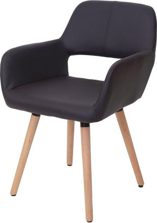 Hhg Esszimmerstuhl HHG 428 ii, Stuhl Küchenstuhl, Retro 50er Jahre Design Kunstleder, braun