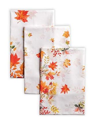 Maison d'Hermine Maison dHermine Amarante Lot de 3 torchons de cuisine, bar multi-usages doux et absorbants 100 % coton - Printemps/&eacute;t&eacute; - 50 x 70 cm