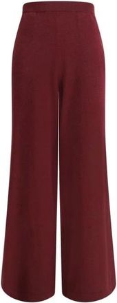 Brunello Cucinelli Femme, Pantalons, Rouge, Taille: 42 FR Cashmere Wide Leg Pants