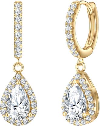 Glanzst&uuml;cke M&uuml;nchen Ohrringe - Sterling Silber Creolen Zirkonia - Gr. unisize - in Gold - f&uuml;r Damen