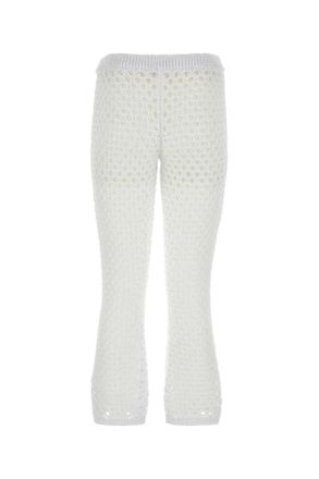 Valentino Garavani Womens White Mesh Valentino Garavani Escape Pant Bianco Pantaloni Trousers