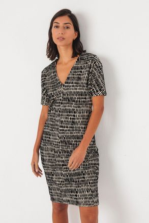 SKFK Damen vegan Kleid Edit Schwarz/Wei&Atilde;Y