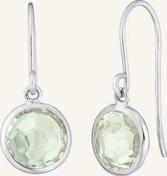 Leaf Ohrringe Green Amethyst aus14 Karat Weißgold silber