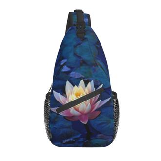 AOOEDM Lotus Sling Bag Casual Crossbody Flower Shoulder Bag Rucksack Chest Daypack für Outdoor Beach