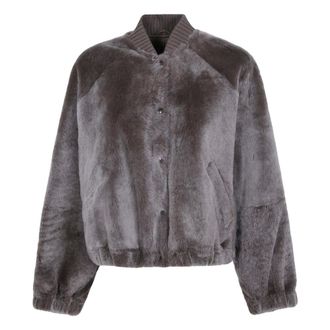 Brunello Cucinelli Faux Fur & Shearling Vestes - Femme - Vestes - Gris - Taille: 38 FR
