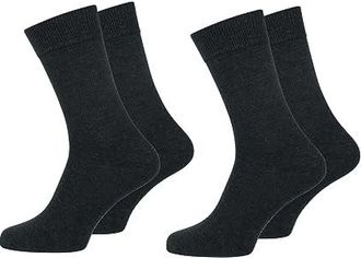 Nur Die Nur Der Herren Cotton Stretch Doppelpack Chaussettes, Gris (anthrazitmel.), FR : 39-42 (Taille Fabricant : 39/42) (Lot de 2) Homme