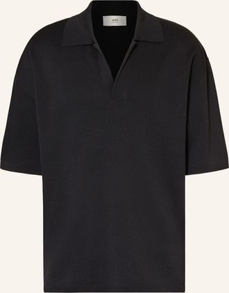 Ami Ami Paris Strick-Poloshirt schwarz