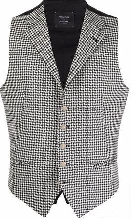 Tagliatore Weste mit Hahnentrittmuster - Schwarz