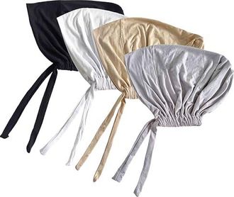 Lina & Lily Bonnet intérieur hijab en jersey modal pour femme musulmane, Noir, blanc, beige, gris clair, taille unique